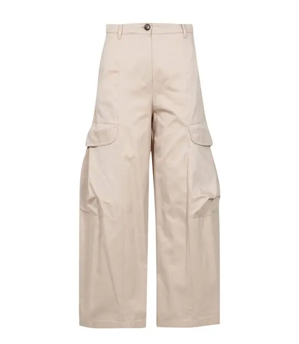 Max Mara Stretch Cotton Wide-leg Trousers