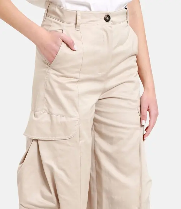 Max Mara Stretch Cotton Wide-leg Trousers