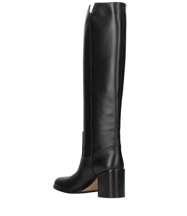 VIA ROMA 15 Leather Boots With Gold Metal Detail