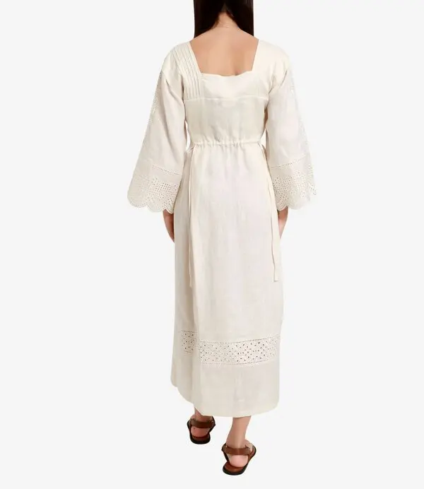Max Mara Linen Dress With Sangallo Lace