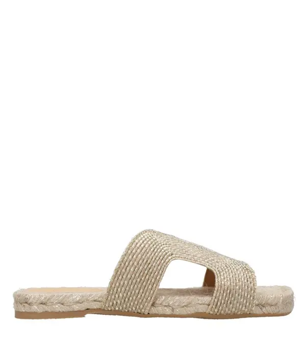CastaÑer Metallic Woven Flat Slides