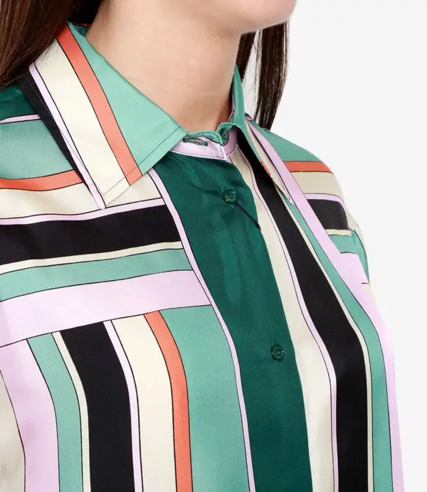 Max Mara Geometric Print Silk Twill Shirt