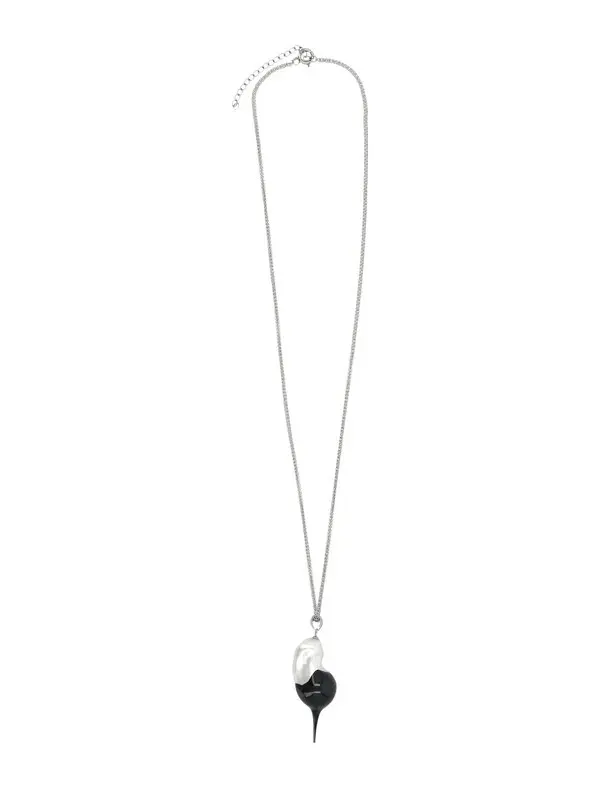 Ottolinger Dipped Pearl Pendant Necklace - Silver Black