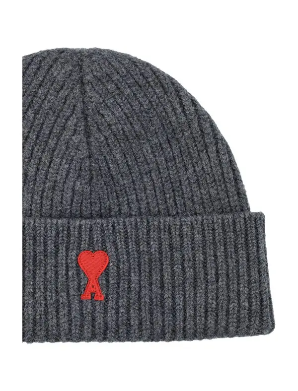 AMI Paris De Coeur Beanie - Grey
