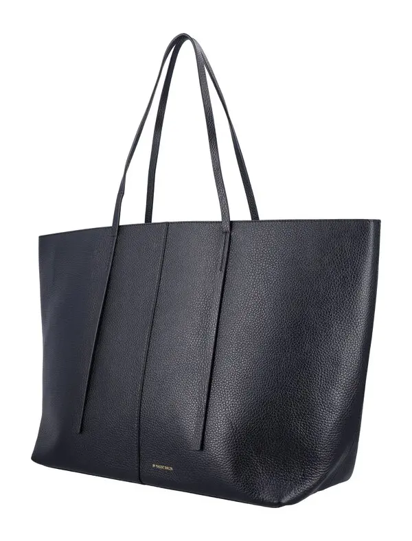 BY MALENE BIRGER Abilla Oversized Leather Tote - Black
