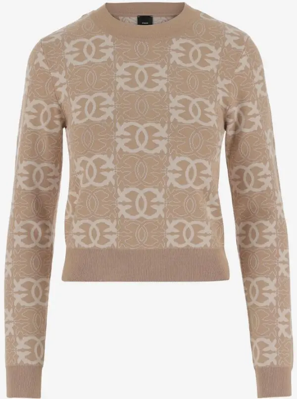 PINKO MAIN COLL. Jacquard Cropped Sweater