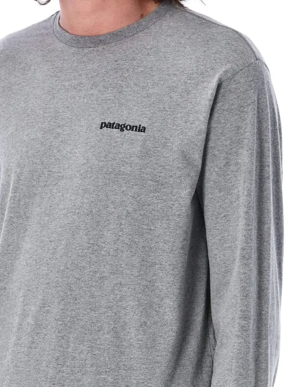 Patagonia Cotton-blend Long-sleeved P-6 Logo Responsibili-tee - Grey