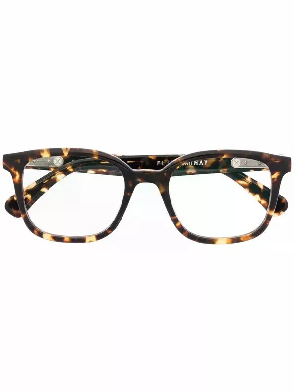 PETER AND MAY Tortoiseshell Square Frame Glasses - Brown