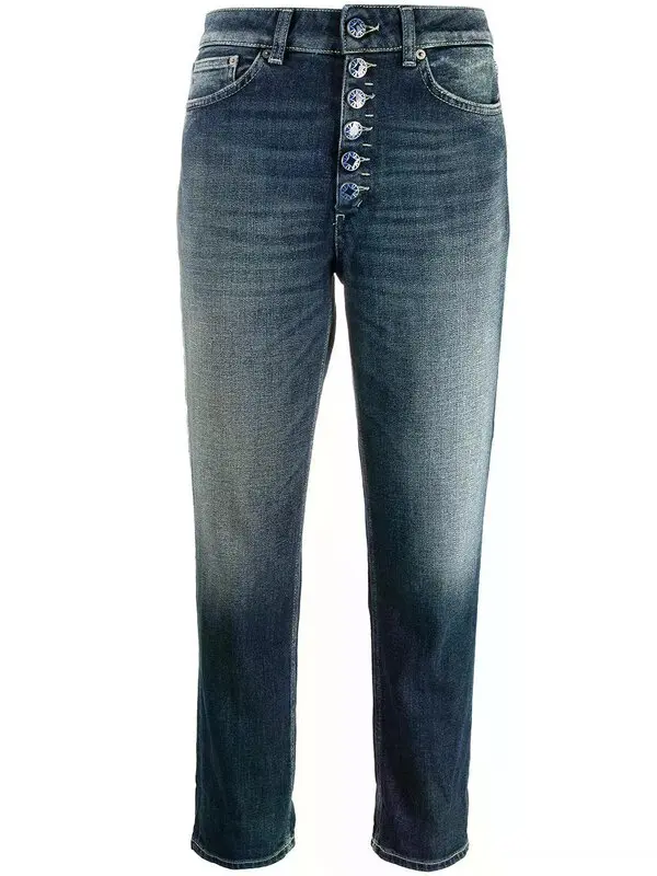 DONDUP Faded-effect Slim-fit Cropped Jeans