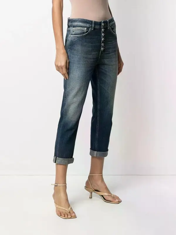 DONDUP Faded-effect Slim-fit Cropped Jeans