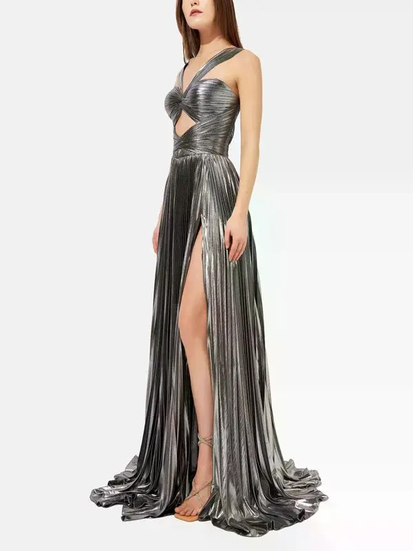 IRIS SERBAN Pleated Twist-front Gown