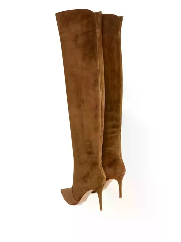 GIANVITO ROSSI 85mm Hansen Cuissard Suede Knee-high Boots