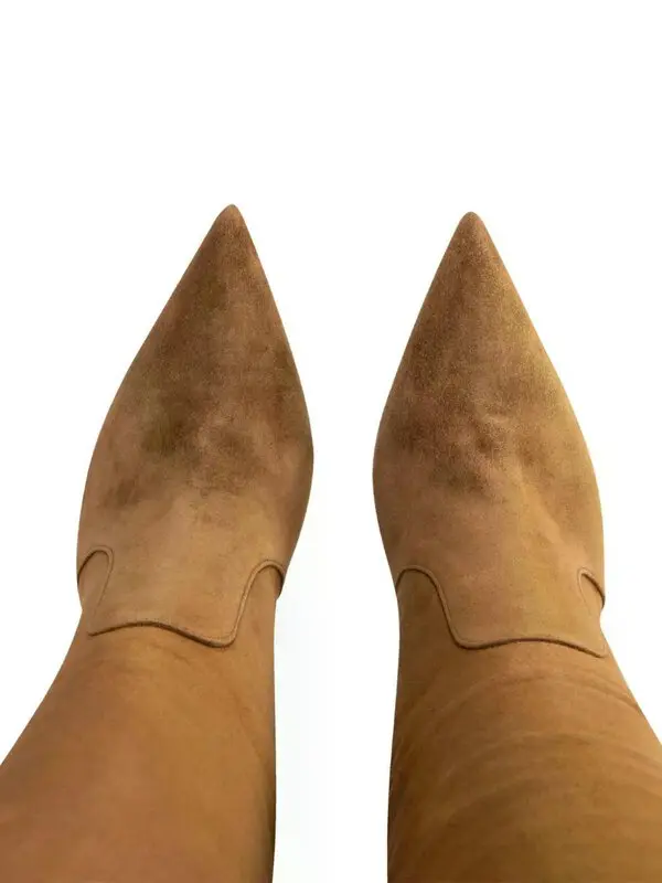 GIANVITO ROSSI 85mm Hansen Cuissard Suede Knee-high Boots