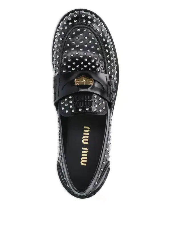Miu Miu Studded Penny Loafers