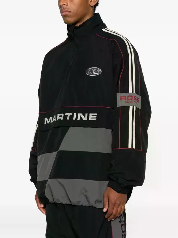 Martine Rose Panelled Logo-emblem Zip-up Sweater