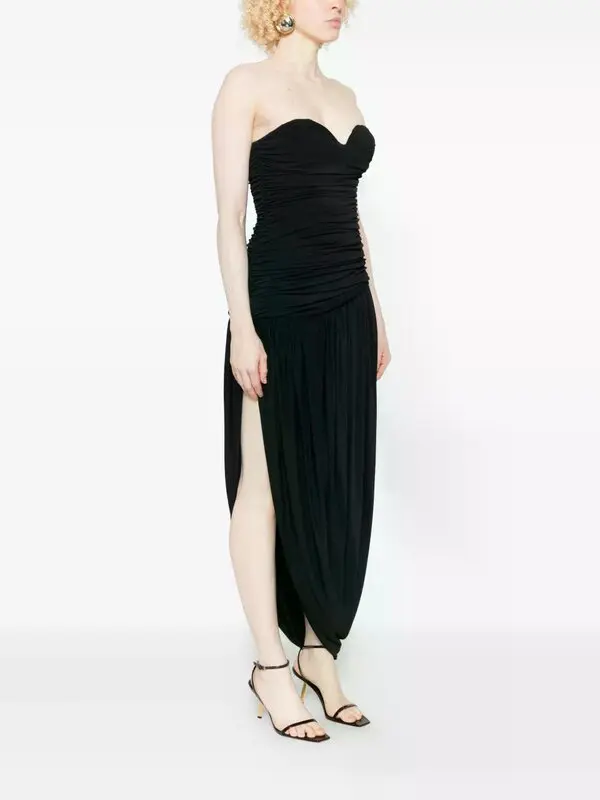 Magda Butrym Strapless Draped Dress - Black