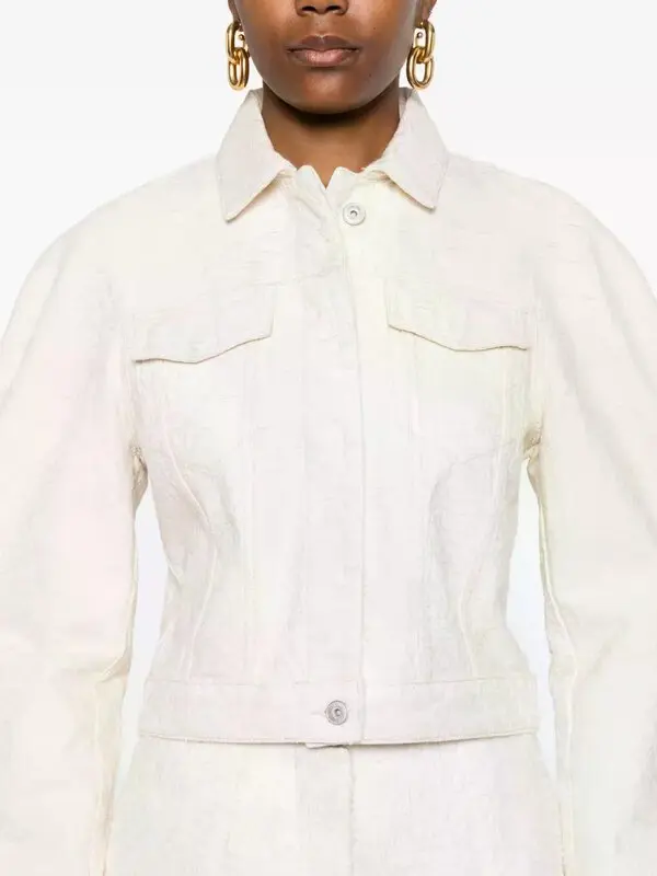 Jacquemus Le Ovalo De-nîmes Cropped Jacket