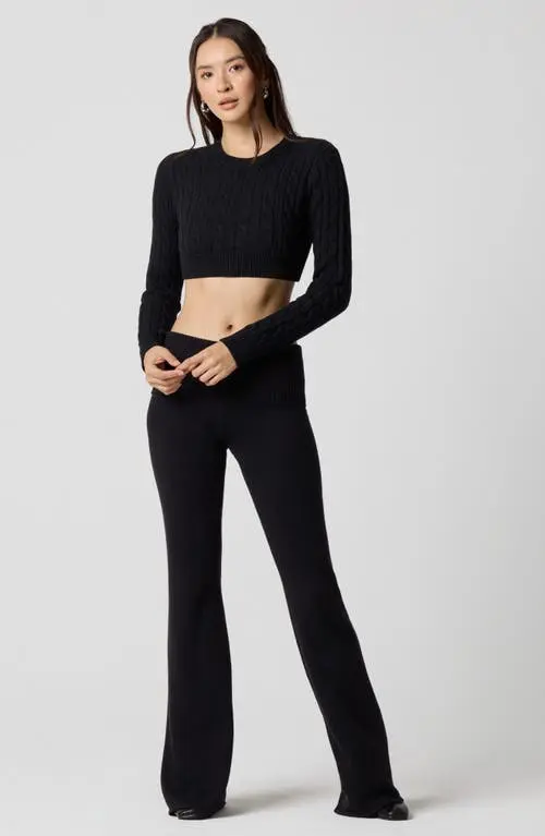 FLORENCE BY MILLS Barre Crop Cable Sweater - Black
