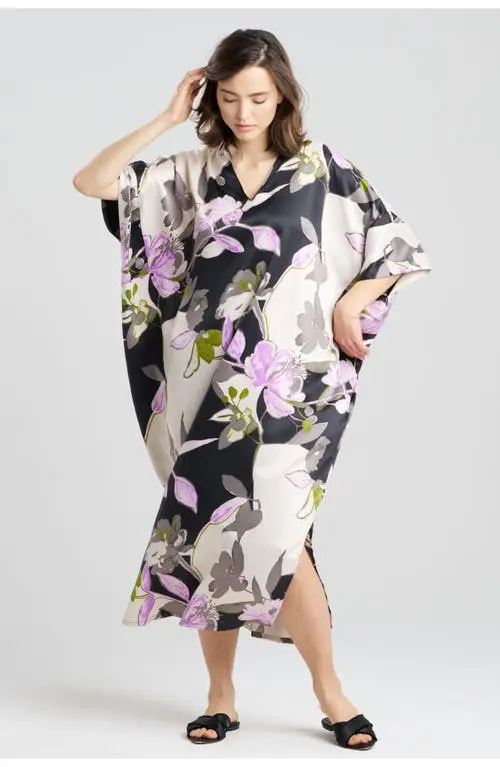 Natori Tsubaki Wedge Caftan - Black/multi