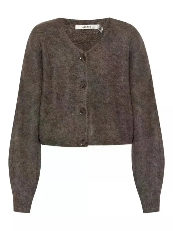GESTUZ Button-front Fluffy Cardigan