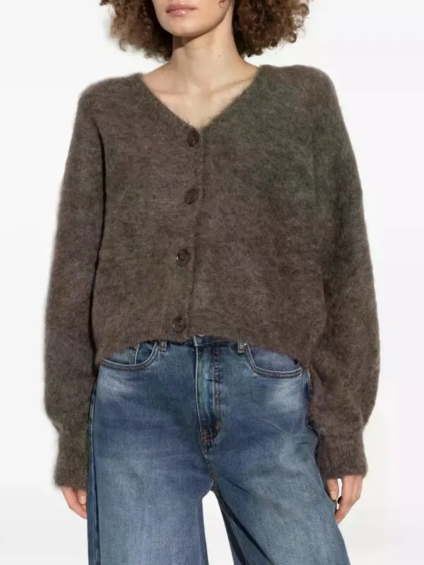 GESTUZ Button-front Fluffy Cardigan