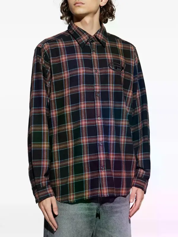 DIESEL® Embroidered Plaid Shirt