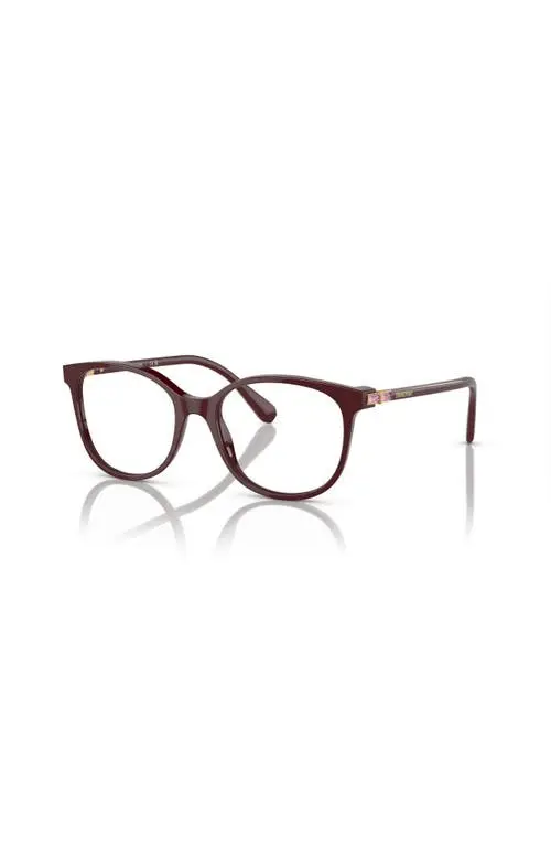 SWAROVSKI 51mm Square Eyeglasses - Red