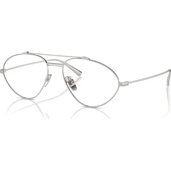 FERRARI 58mm Irregular Full Rim Eyeglasses - Silver
