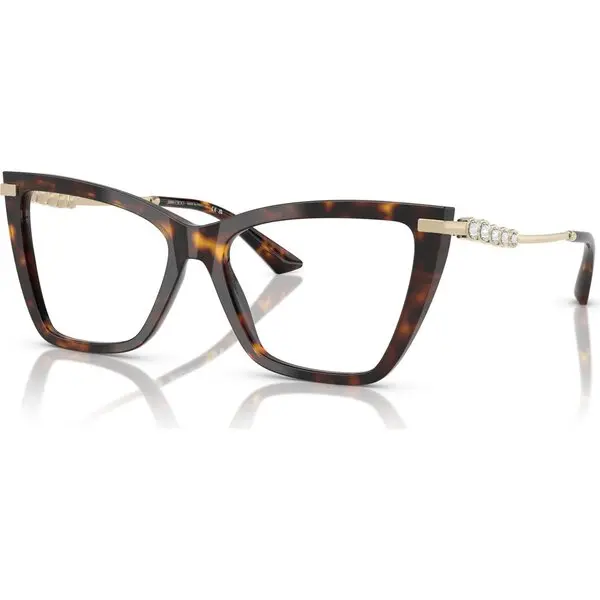 JIMMY CHOO 55mm Cat Eye Optical Glasses - Tortoise