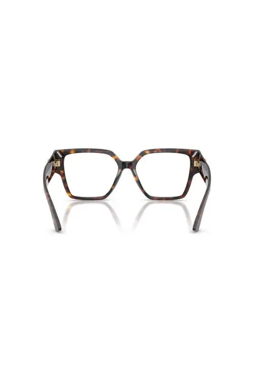 JIMMY CHOO Square Frame Acetate Eyeglasses With Strass Detail - Tortoise