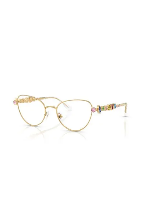 SWAROVSKI 53mm Cat Eye Optical Glasses - Gold