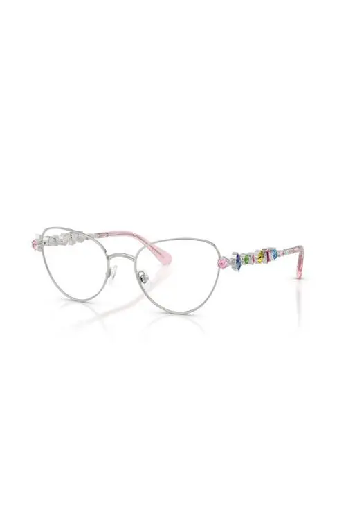 SWAROVSKI 53mm Cat Eye Optical Glasses - Silver