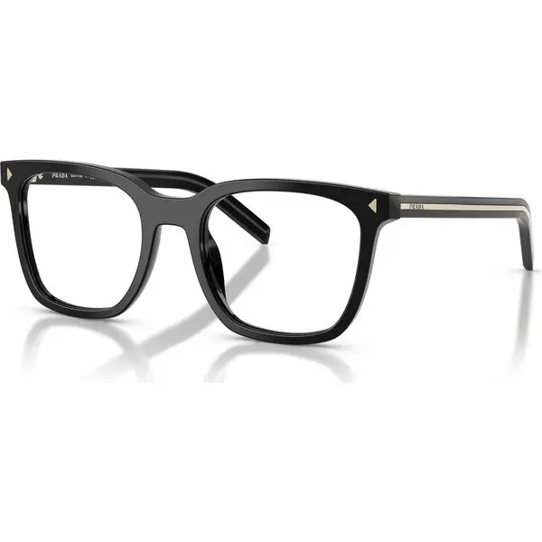 Prada 53mm Rectangle Full Rim Eyeglasses - Black
