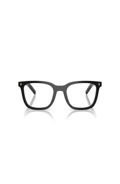 Prada 53mm Rectangle Full Rim Eyeglasses - Black
