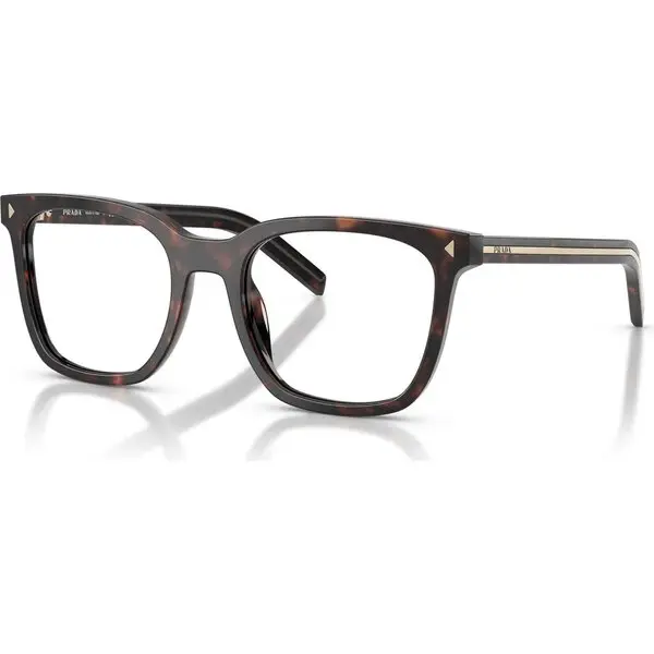 Prada 53mm Rectangle Full Rim Eyeglasses - Tortoise