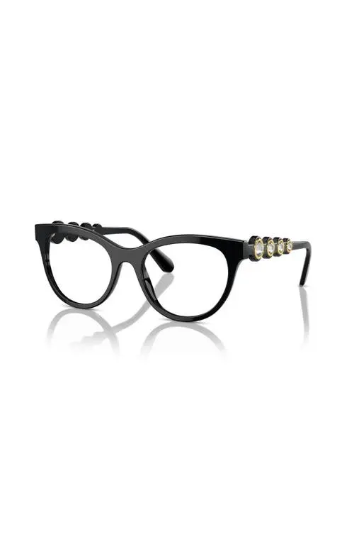 SWAROVSKI 52mm Round Eyeglasses - Black