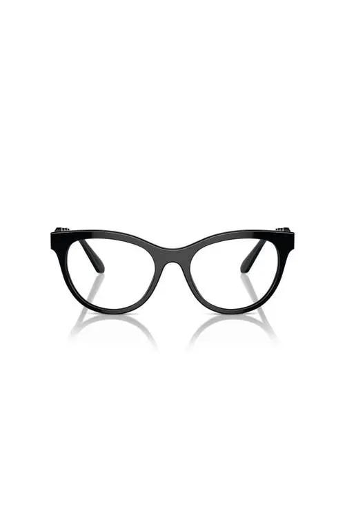 SWAROVSKI Acetate Round Eyeglasses With Embellished Detailing - Black