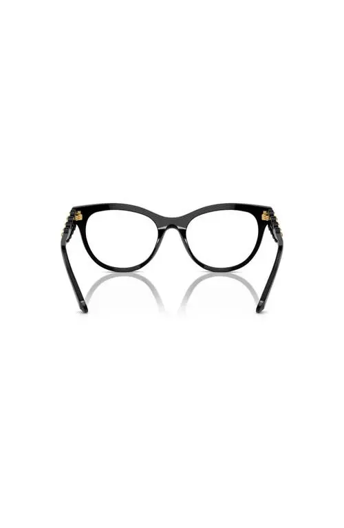 SWAROVSKI Acetate Round Eyeglasses With Embellished Detailing - Black