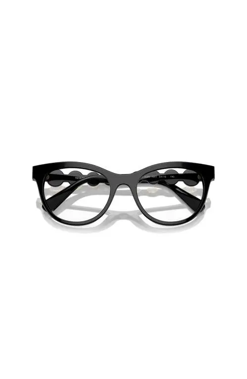 SWAROVSKI Acetate Round Eyeglasses With Embellished Detailing - Black