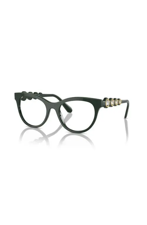 SWAROVSKI 52mm Round Eyeglasses - Green
