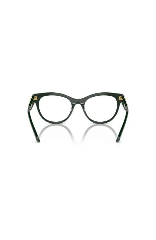 SWAROVSKI 52mm Round Eyeglasses - Green