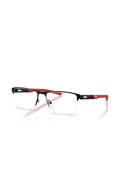 SCUDERIA FERRARI 54mm Rectangle Optical Glasses - Black