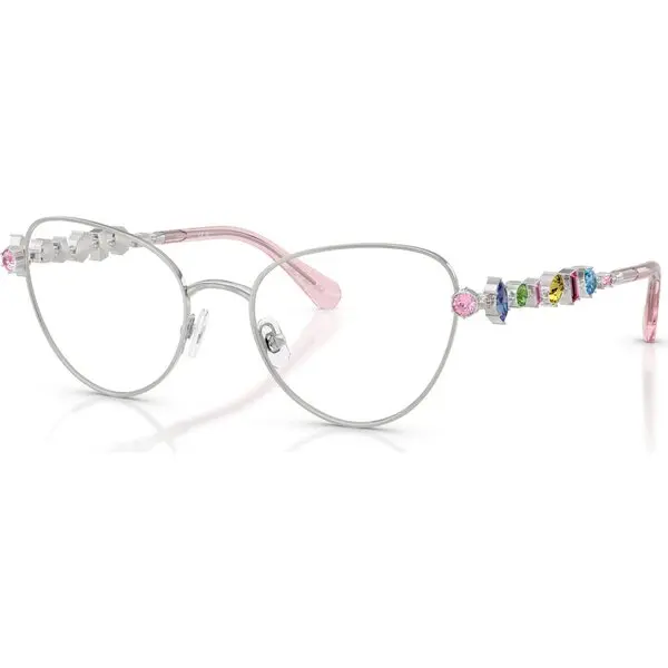 SWAROVSKI 51mm Cat Eye Optical Glasses - Silver