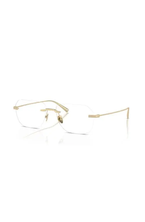 FERRARI 57mm Rectangle Rimless Optical Glasses - Gold