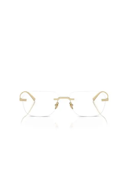 FERRARI 57mm Rectangle Rimless Optical Glasses - Gold