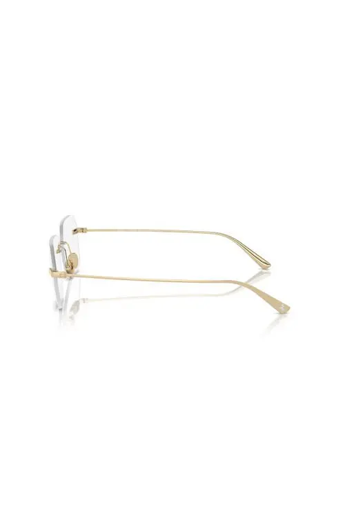 FERRARI 57mm Rectangle Rimless Optical Glasses - Gold