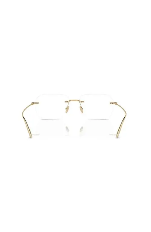 FERRARI 57mm Rectangle Rimless Optical Glasses - Gold