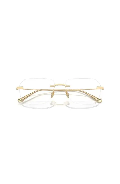 FERRARI 57mm Rectangle Rimless Optical Glasses - Gold