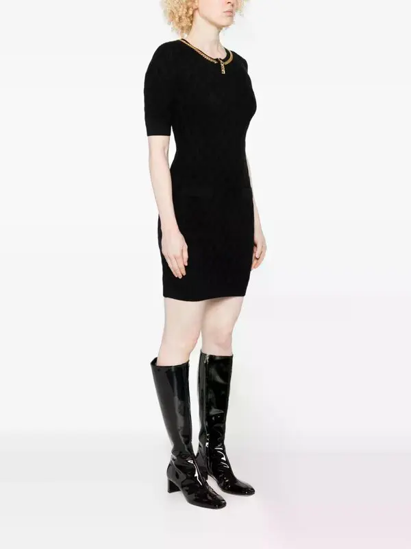 Elisabetta Franchi Chain-embellished Knit Dress - Black