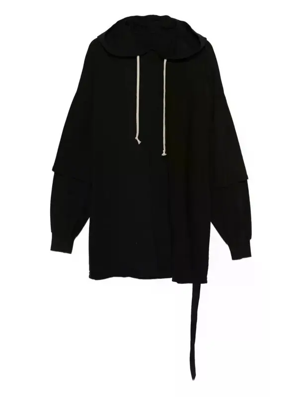 Rick Owens Tommy Layered Drawstring Hoodie